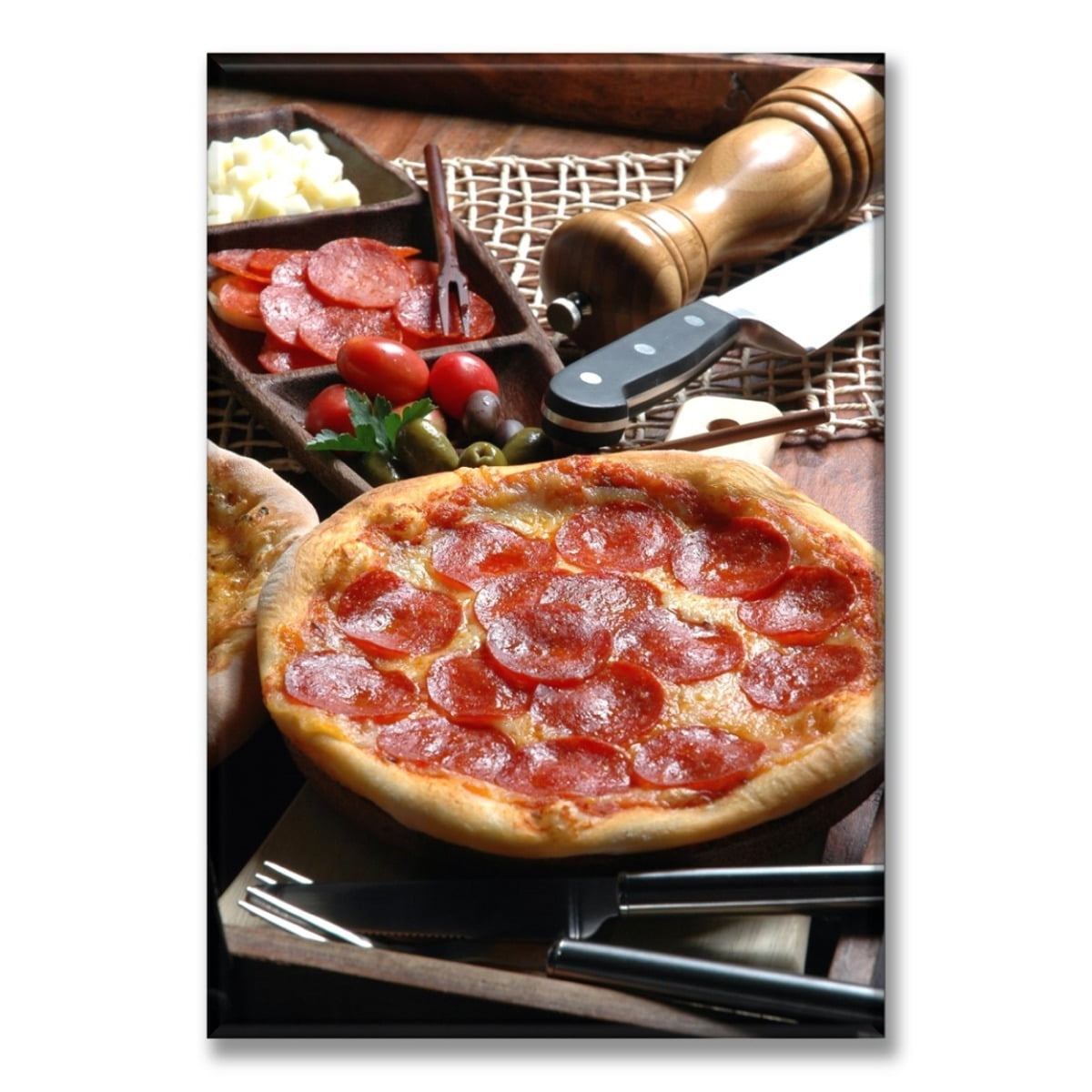 Cuadro Canva Listo Para Colgar Tipo Galería Pizza Pepperoni 40X60 cm ...