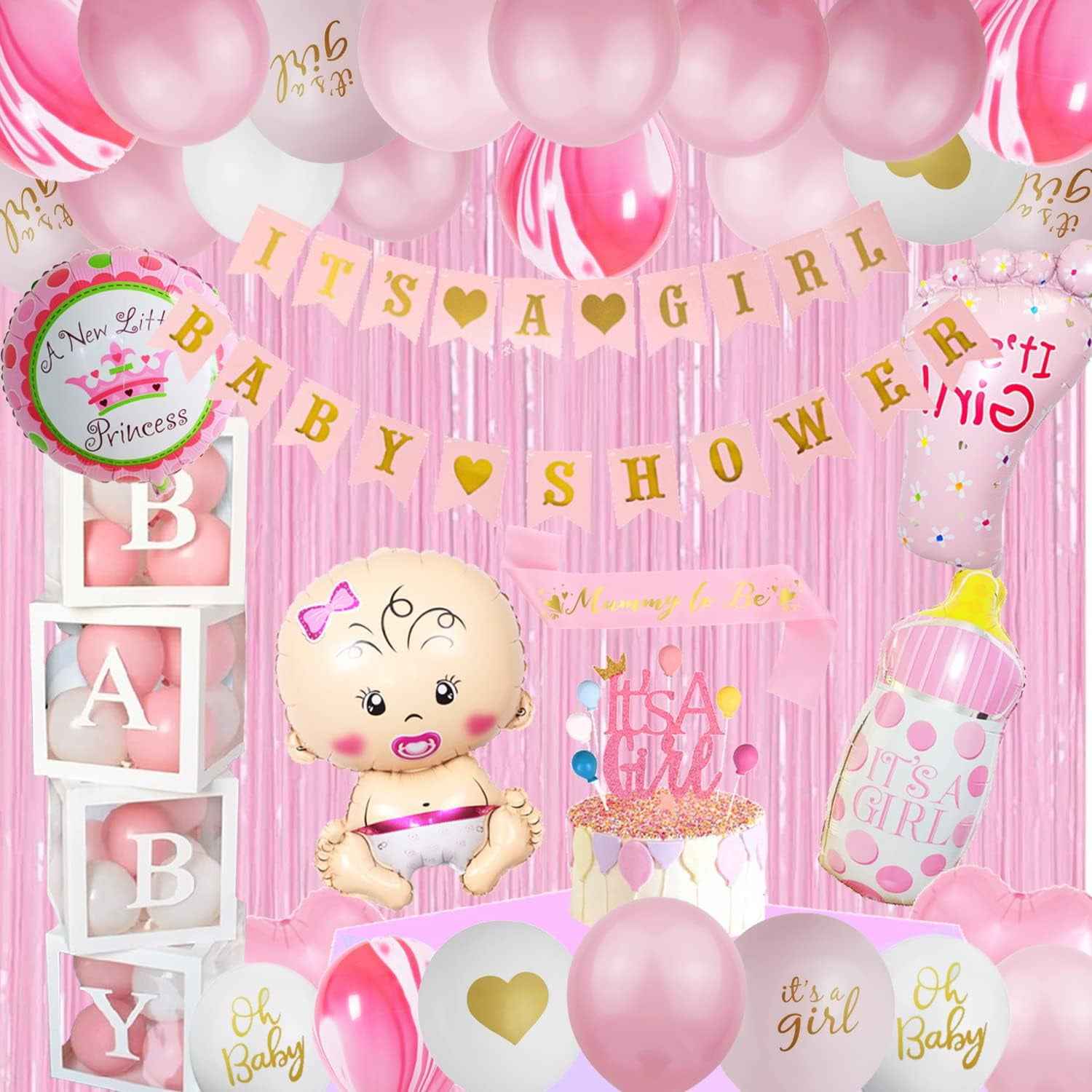Click here for Finypa Baby Shower Decorations For Girl  109 Piece... prices