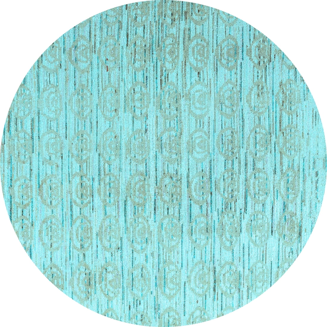 Ahgly Company Indoor Round Solid Light Blue Modern Area Rugs, 5' Round ...