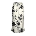 AHTJRT Satin Silk Maxi Skirts for Women Elegant Gradient Color High ...
