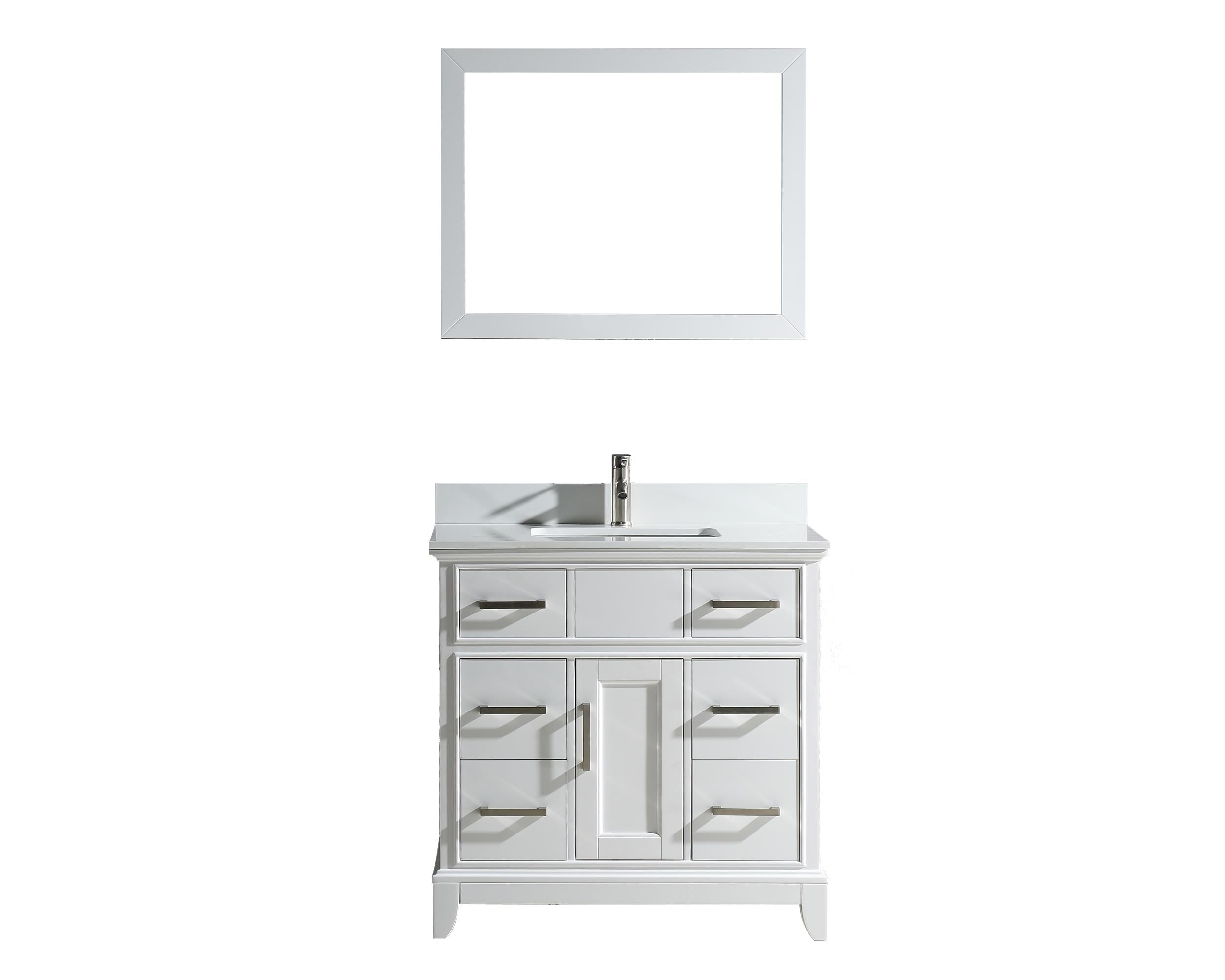 Vanity Art 36 inch single sink bathroom vanity set with super white ...