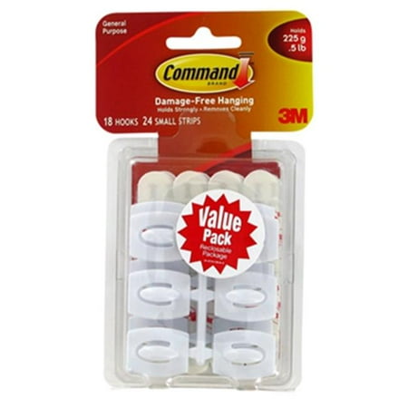 3M 17006-VP Command Mini Hooks Value Pack, 18 Hooks & 24 Strips - Walmart.ca