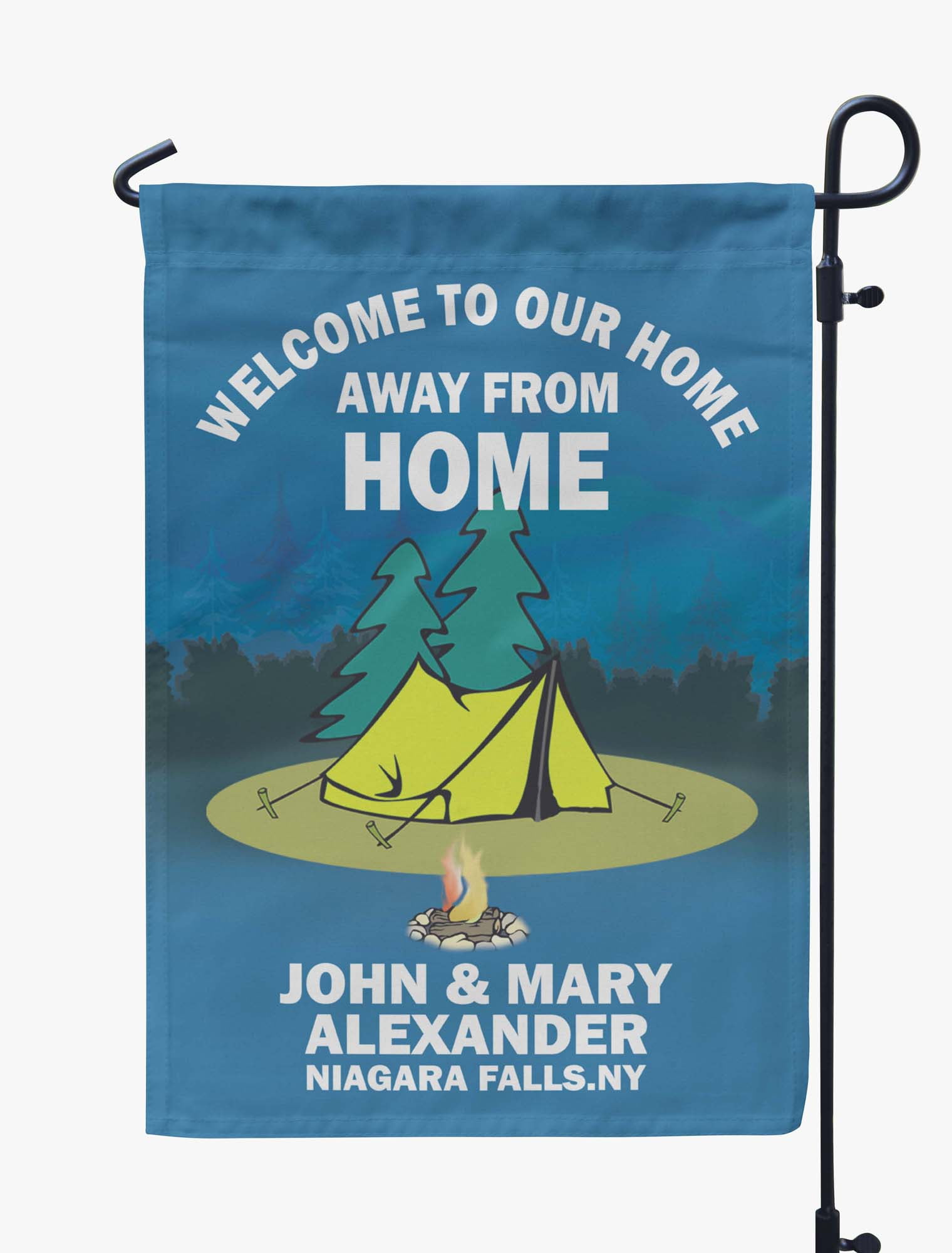 Printtoo Medium Blue Welcome To Our Home Away From Home Campsite ...