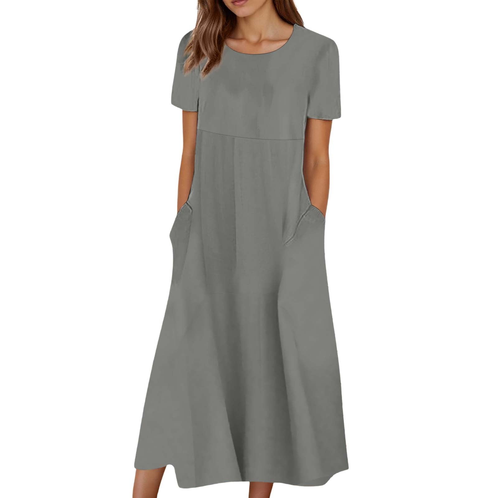 Click here for Zmoon Ladies Summer Solid Color Casual Round Neck... prices