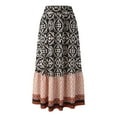 Womens Skirts Floral Print High Waist Pockets Pleated A Line Midi Maxi
