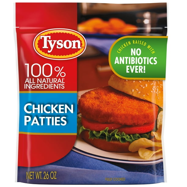 Tyson Fully Cooked and Breaded Chicken Patties, 1.62 lb Bag (Frozen ...