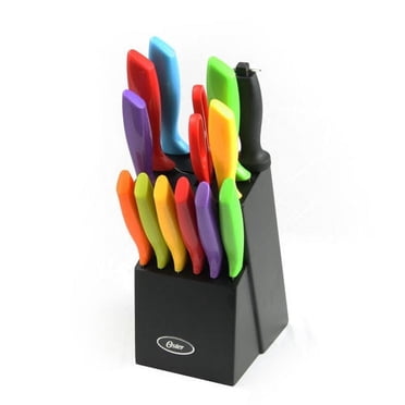 Mainstays 12 Piece Cutlery Set with Soft Grip Handles and Wood Storage ...