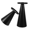 2Pcs Elegant Black Metal Pillar Candle Holders for Modern Wedding and ...