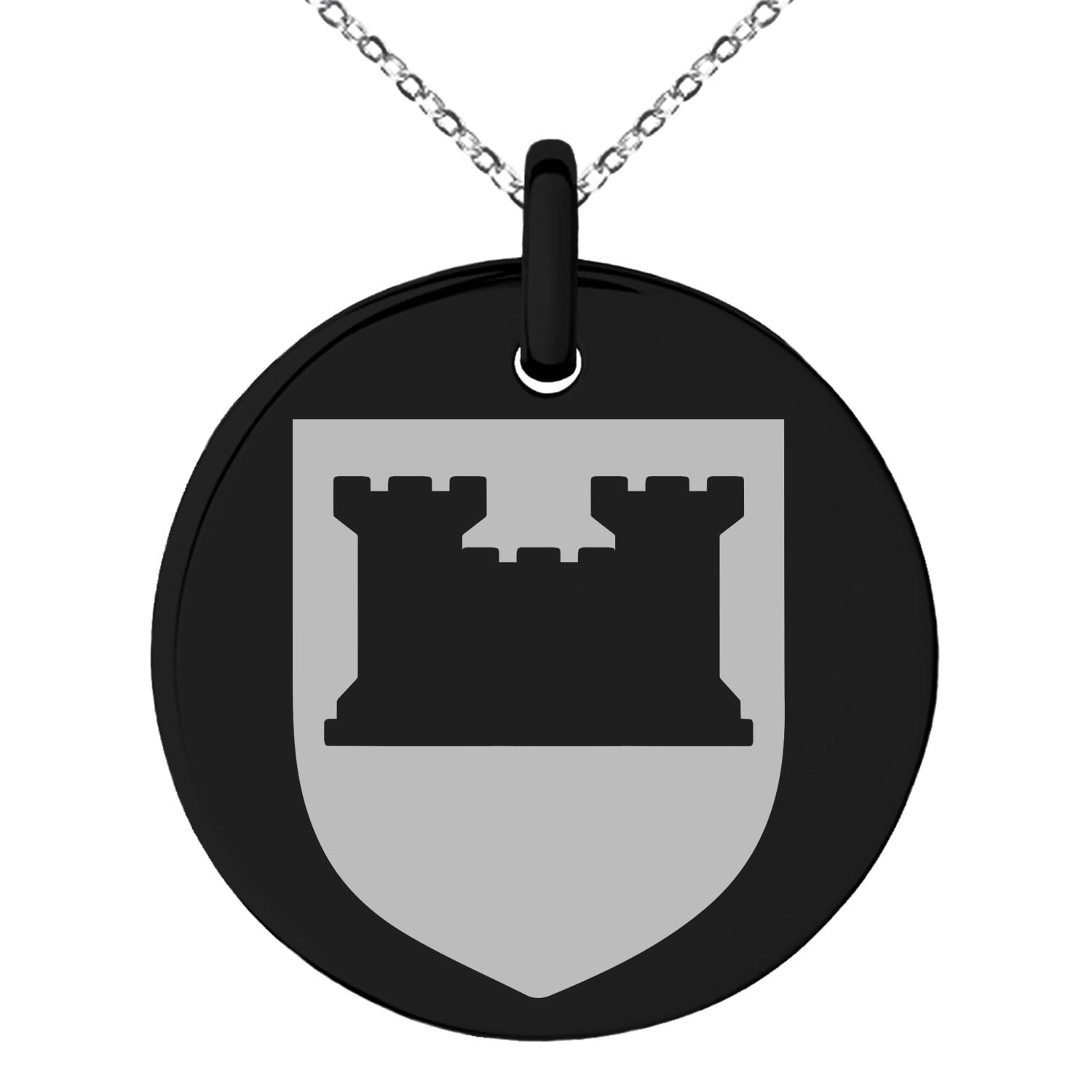 Stainless Steel Castle Protection Coat of Arms Shield Engraved Small ...