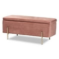 Baxton Studio Rockwell Upholstered & Storage Bench, Blush Pink ...