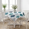Abstract Blue Green Geometric Table Cloth 54x54in, Waterproof Square ...