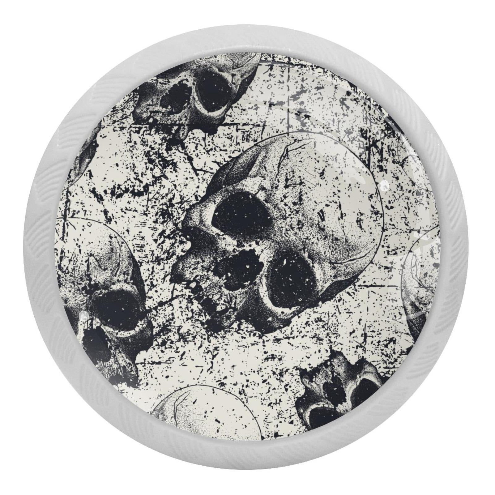 4PCS Round Skull Cabinet Fluorescence Knob Glowing in the Dark ...
