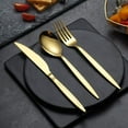 ReaNea Stainless Steel Gold Silverware Set, Titanium Gold Plating ...