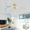 Sofucor 52 Inch Ceiling Fan Without Lights Flush Mount Ceiling Fan with ...