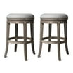 Maven Lane Adrien Counter Stool, Reclaimed Oak, Ronan Stone Vegan ...