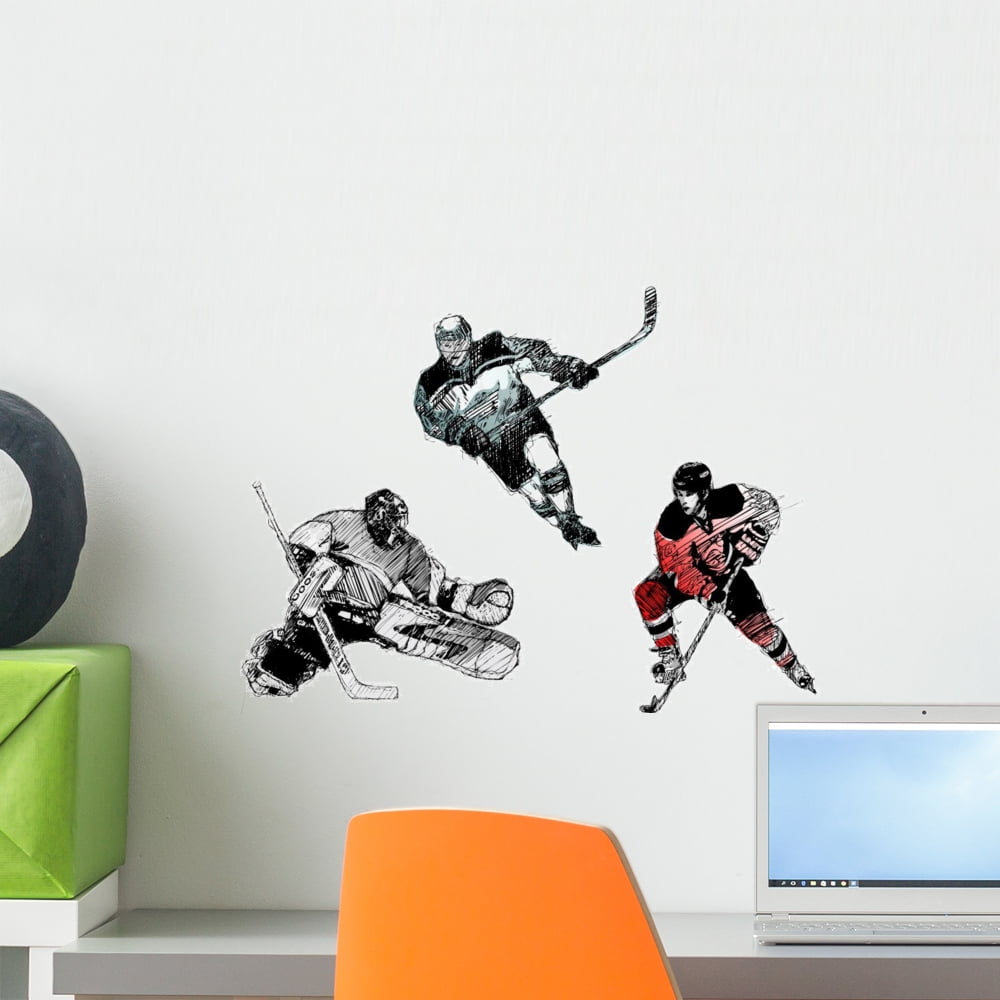 Ice Hockey Tiro Wall Decal by Wallmonkeys Peel and Stick Graphic (18 in ...