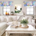 Blue Purple Oil Painting Valance Curtain 1 Panel, Abstarct Gradient ...
