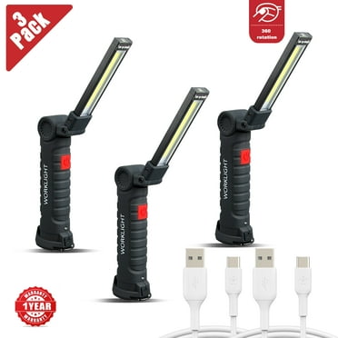 TORCHSTAR Rechargeable LED Work Light with USB, 360° Rotate Hooks, for ...