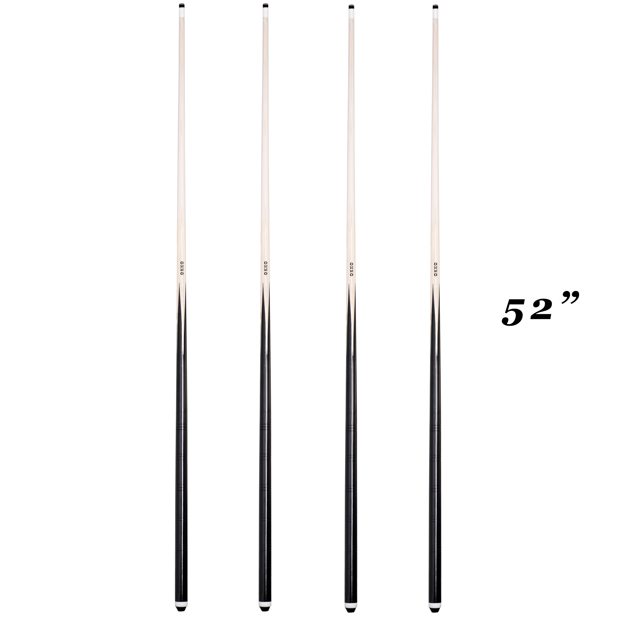 OKKO 1-Piece Pool Billiard House Bar Short Cue Sticks 52”, Glue-On Tip ...