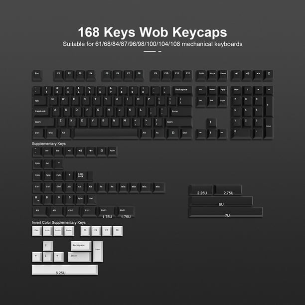 168-Key Big Set Dual Color Key Caps Alto Contenido PBT Wear Keycaps Set ...