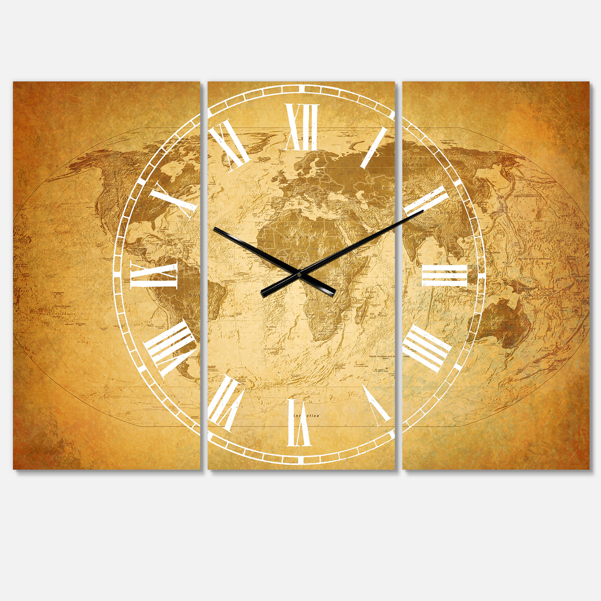 Designart 'Vintage Classic Map' Traditional wall clock - Walmart.com