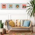 Stupell Industries Patterned Twin Bird Symmetry 4 Piece Gray Framed ...