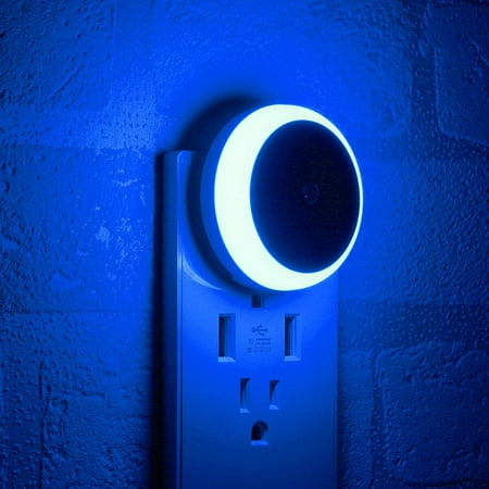 JOYWEI Blue Night Light Plug in, Plug-in Nightlight with Dusk to Dawn ...