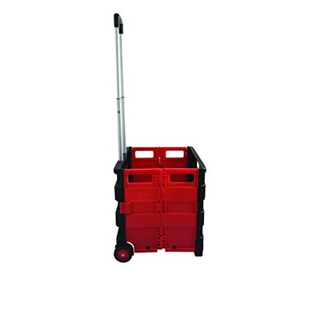 SECO Square Handle Large Foldable Plastic Trolley Cart - Black & Red ...