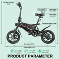 Gocio Adult Foldable Electric Bicycle, 14" Ebike With 550W Peak Power Motor, 48V 7.8Ah Lithium ...