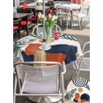 Abstract Mid Century Round Outdoor Tablecloth with Umbrella Hole ...