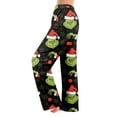 Christmas Pajama Pants Elastic Waist Cute Winter Christmas Wide Festive ...