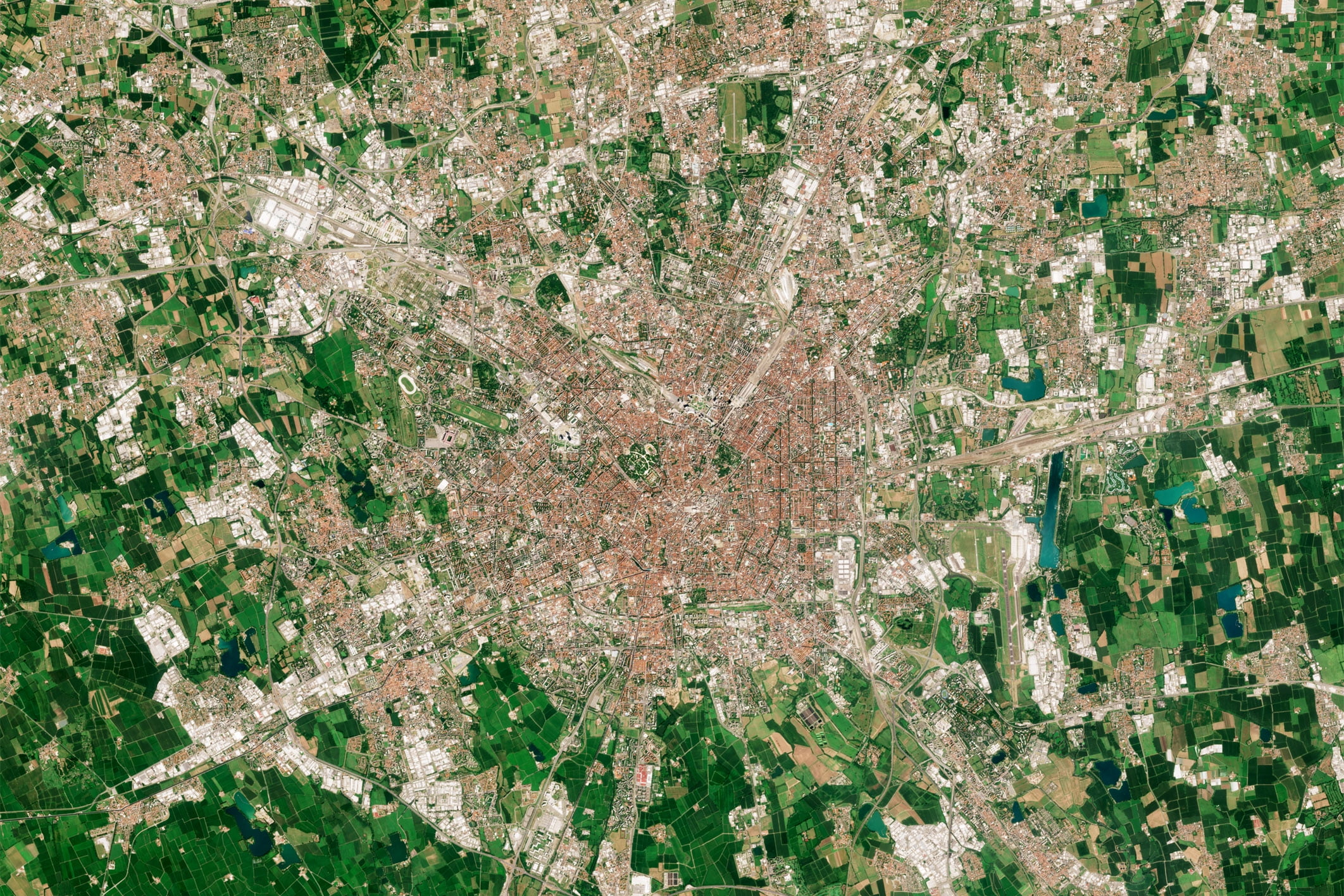 24x36 gallery poster, Satellite Image of Milan, Italy - Walmart.com