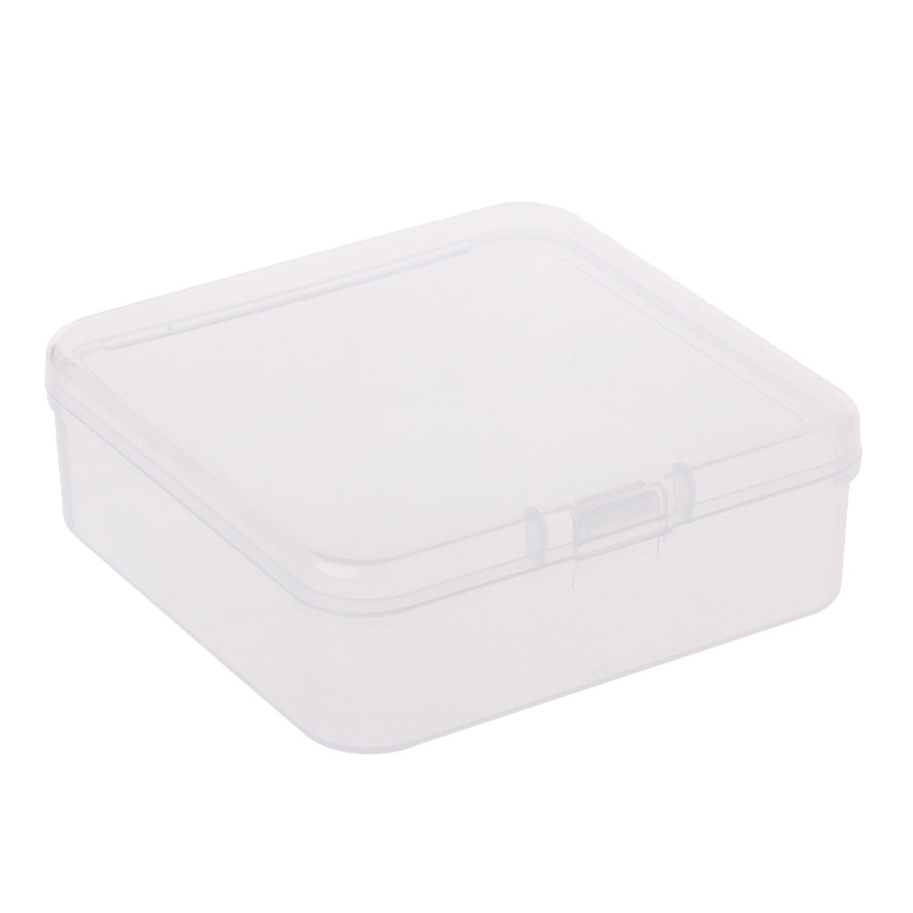 Small Transparent Plastic Storage Box Clear Square Multipurpose Display ...