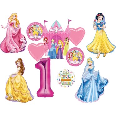 Disney Princess Party Supplies 1st Birthday Balloon Bouquet Decorations ...