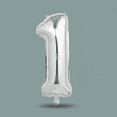 40 Inch Silver Number 1 Foil Balloon – Large Helium or Air Fill Mylar ...