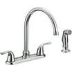 WMF-8201ZNL-CP Hybrid Metal Double Handle Kitchen Faucet with Pull Down ...