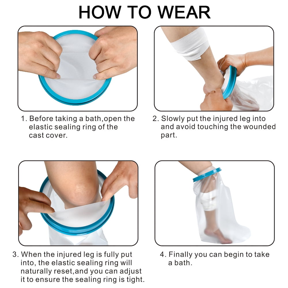 100% Waterproof Leg Cast Cover for Showering, Reusable Covers for Leg ...