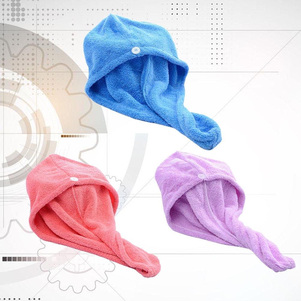 Click here for Writwaa Bath Towel Hat Absorbent Shower Cap 3pcs F... prices
