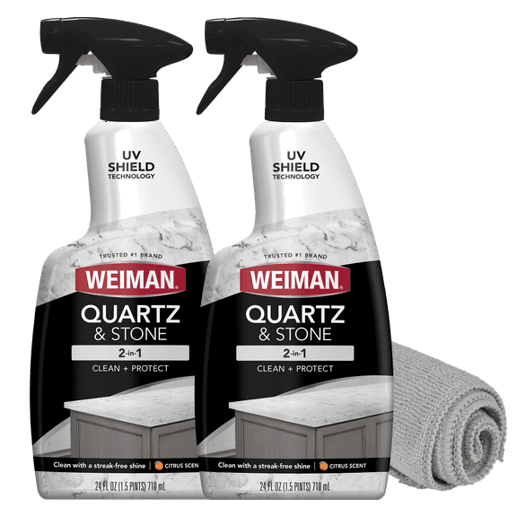 Quartz Countertop Cleaner and Polish (2 Pack w/Micro Towel) Clean and ...