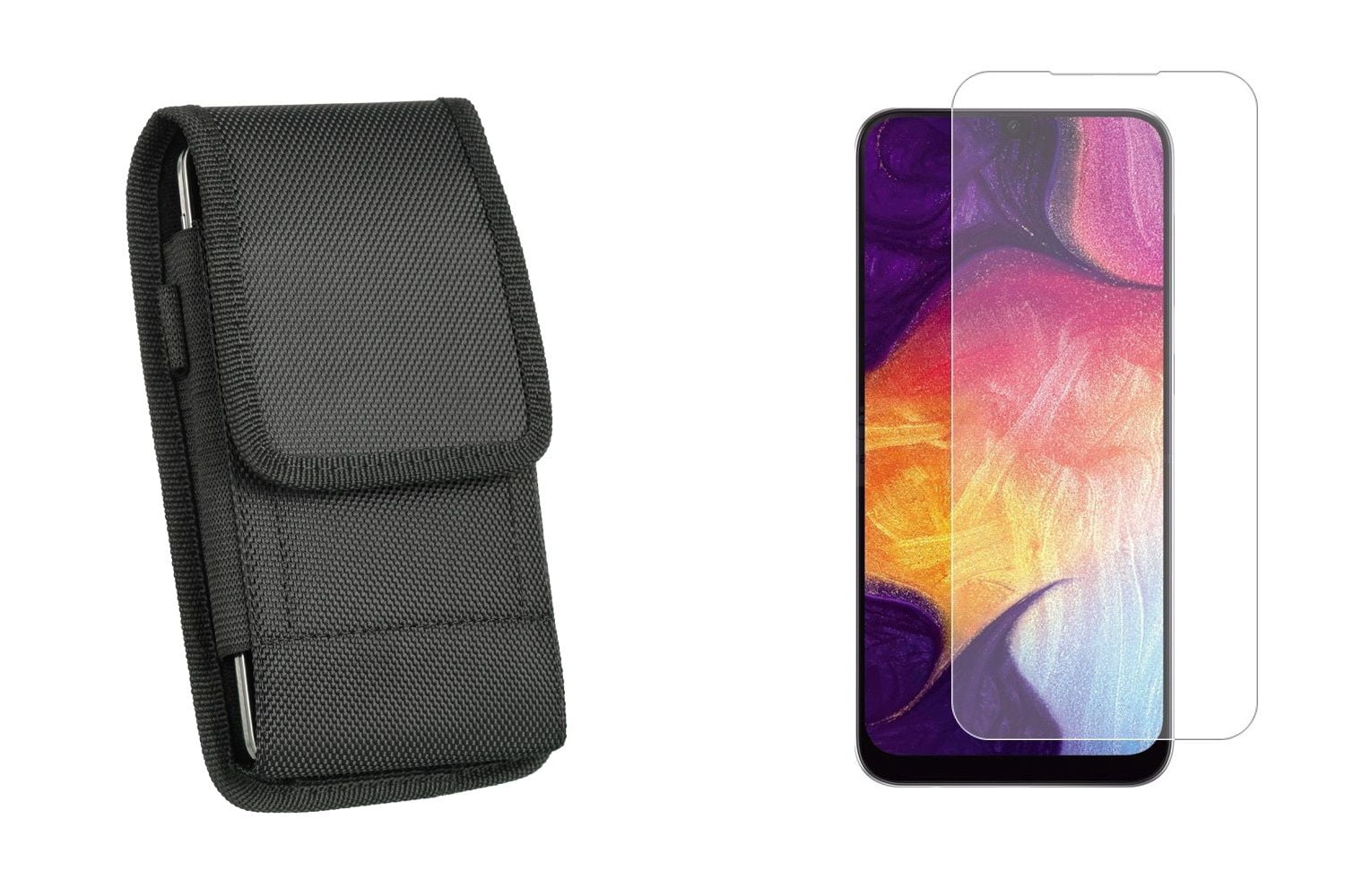 Holster and Screen Protector Bundle for Nuu X6 Plus: Vertical Nylon ...