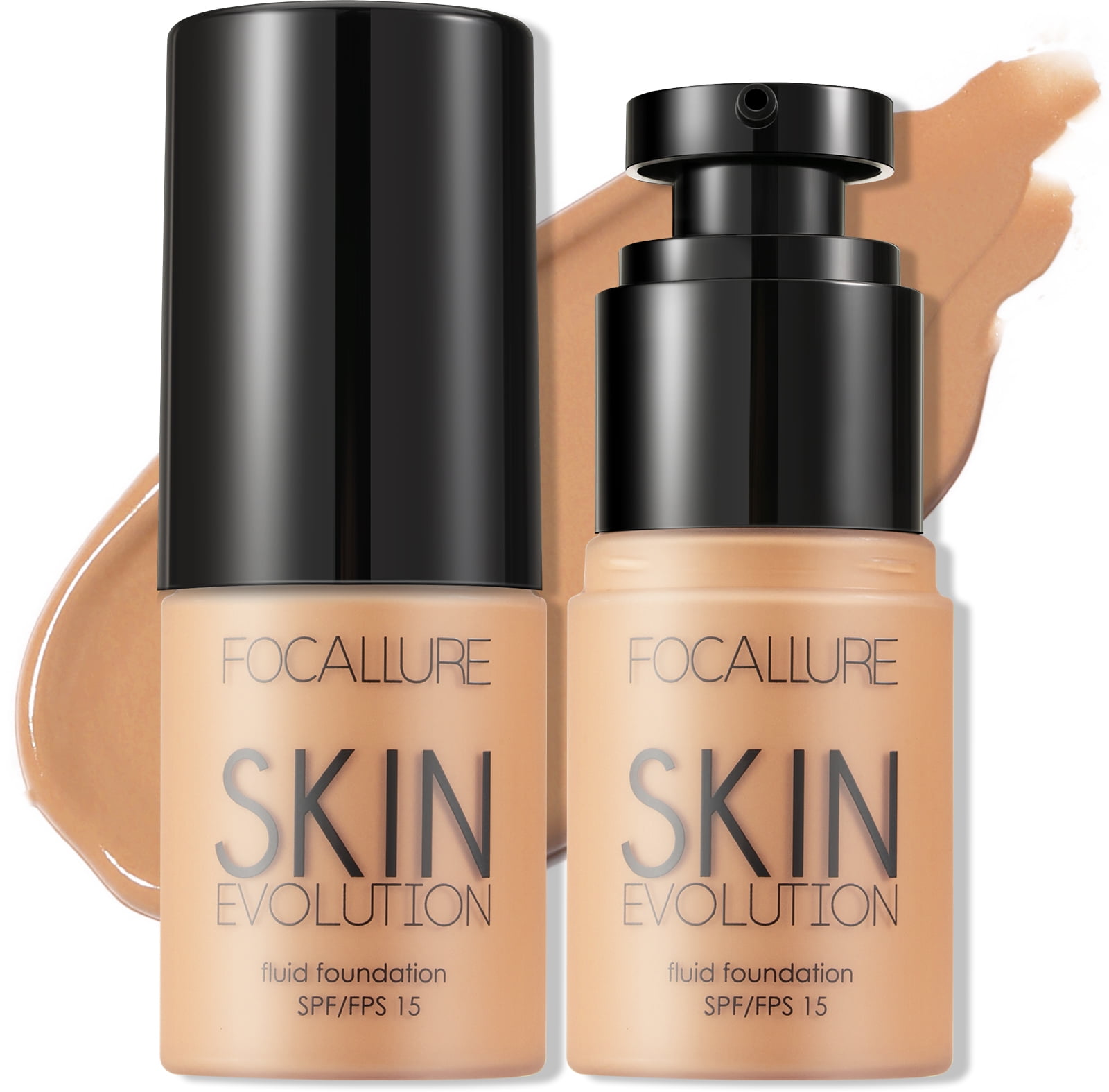 FOCALLURE 2 Pcs Skin Evolution Liquid Foundation, Medium to Full ...