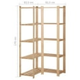 vidaXL 5-Tier Storage Corner Rack 32.5"x32.5"x66.9" Solid Wood Pine ...