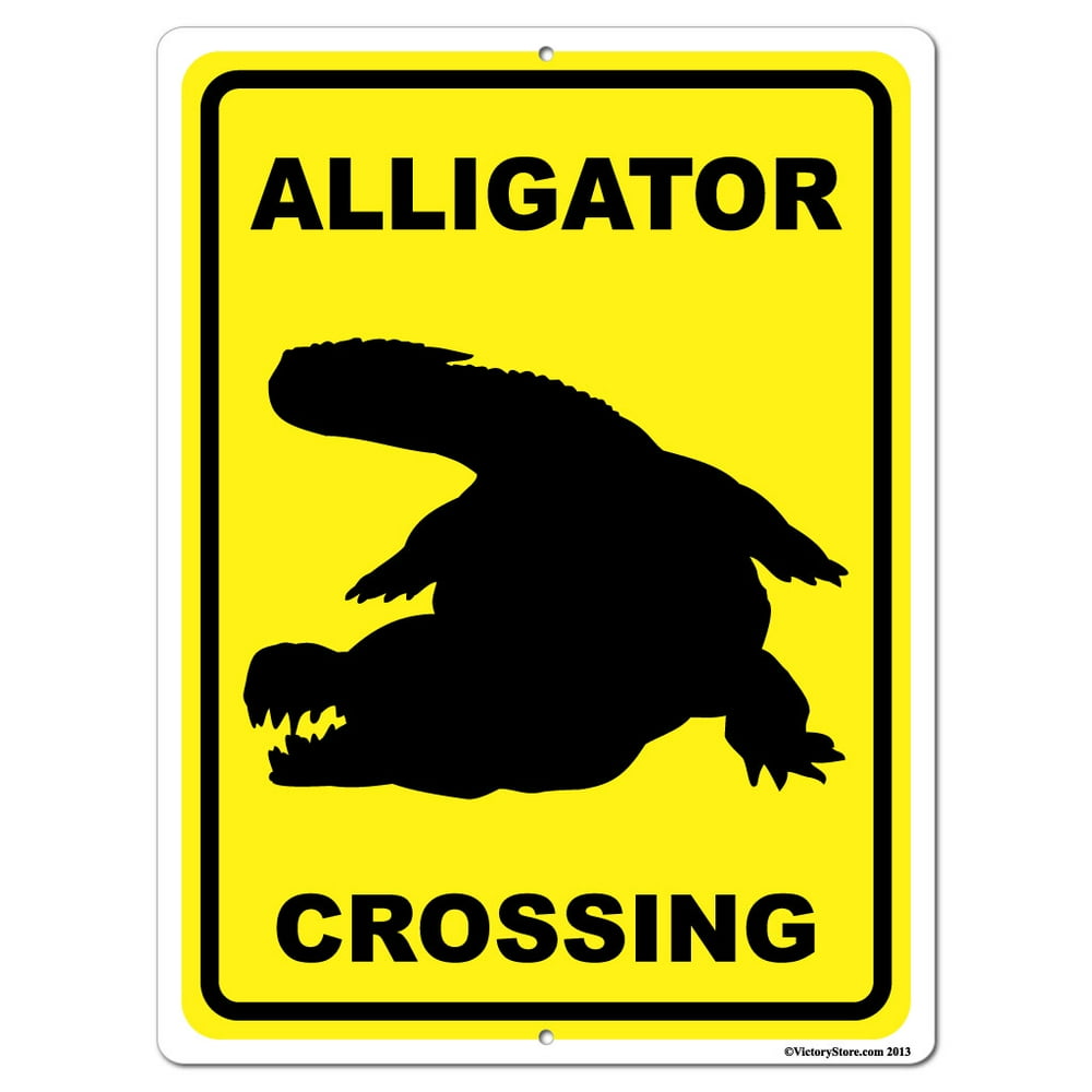 Alligator Crossing 18"x24" Aluminum Sign - Walmart.com - Walmart.com