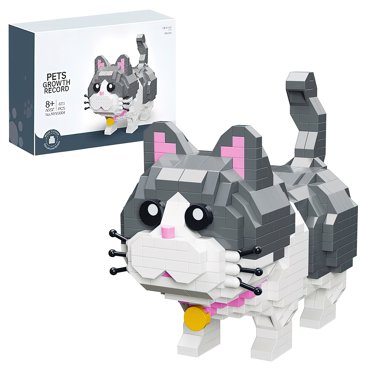 NICKSUN Cartoon Cat Building Blocks for Kids, Mini 3D Tabby Cat Bricks ...