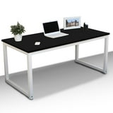 G-Plus Modern Wood Computer Desk: Office Table for PC & Laptop, Study ...