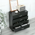 SYNGAR Black 4 Drawer Dresser, Chest of Drawers for Bedroom, Modern ...