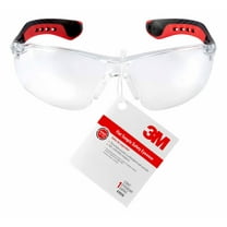 3M Flat Temple Eyewear, Black/Red, Clear Lens, Anti-Scratch - Walmart ...