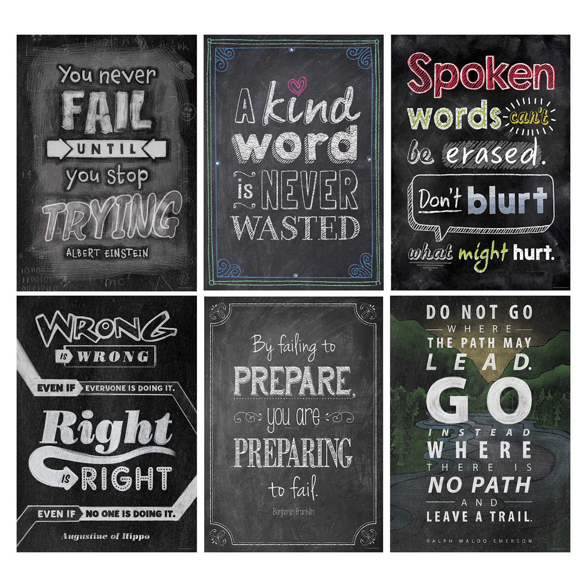 Creative Teaching Press Inspire U Chalk Posters Pack #2, 6 Posters ...