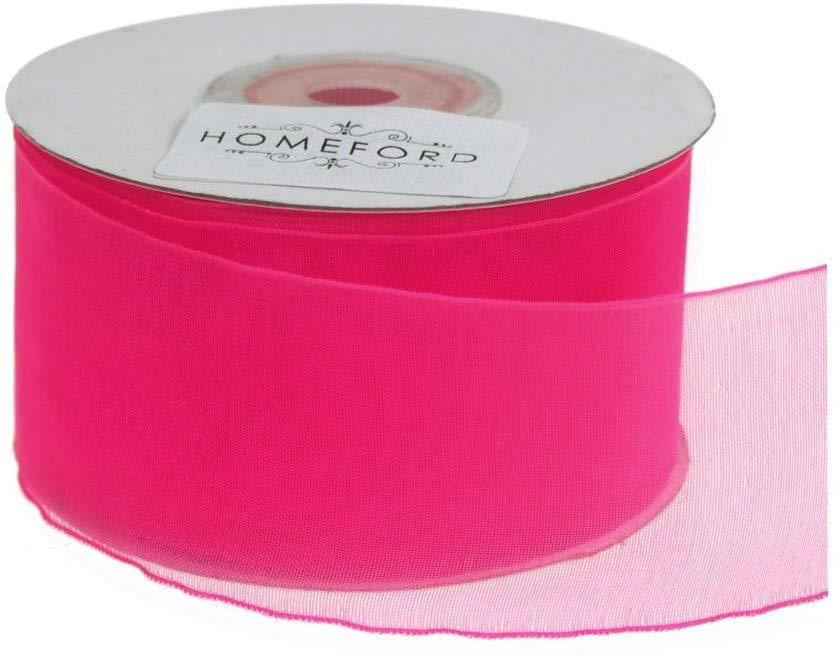 Plain Sheer Organza Ribbon, 1-1/2-Inch, 25 Yards, Hot Pink - Walmart.com