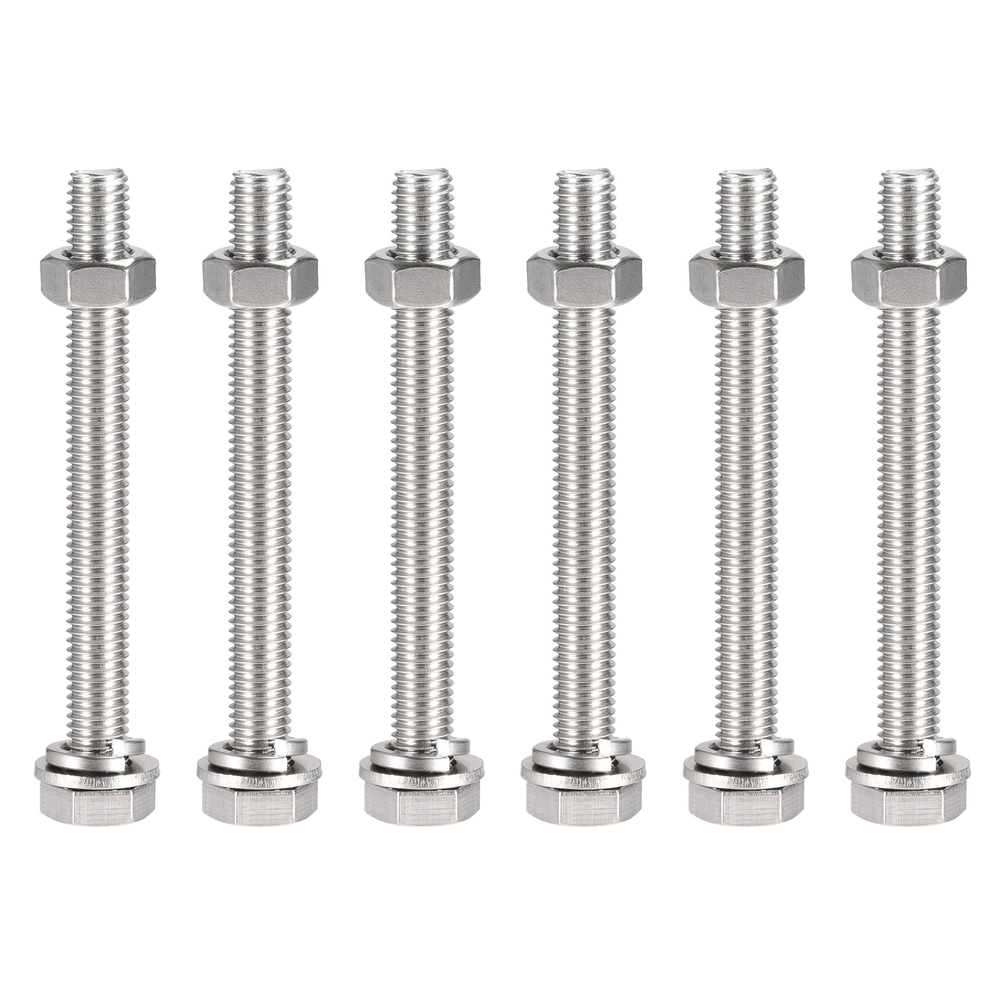 Uxcell M10 x 100mm 304 Stainless Steel Hex Head Screws Bolts, Nuts ...